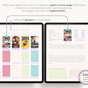 Gaming Journal for Video Games & Board Games, Digital Game Tracker With ...