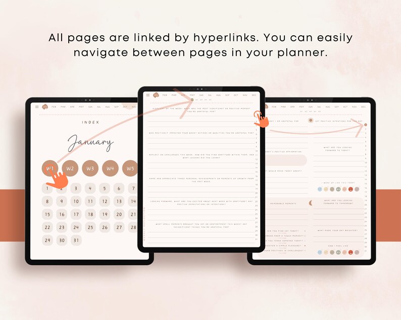 Gratitude Journal Printable Undated Hyperlinked Pages Daily iPad Pro ...