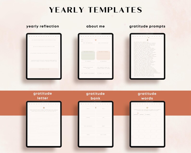 Gratitude Journal Printable Undated Hyperlinked Pages Daily iPad Pro ...