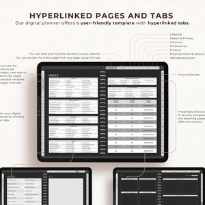 Dark Mode Digital Planner: All-in-one Life Planner, Goodnotes Template ...