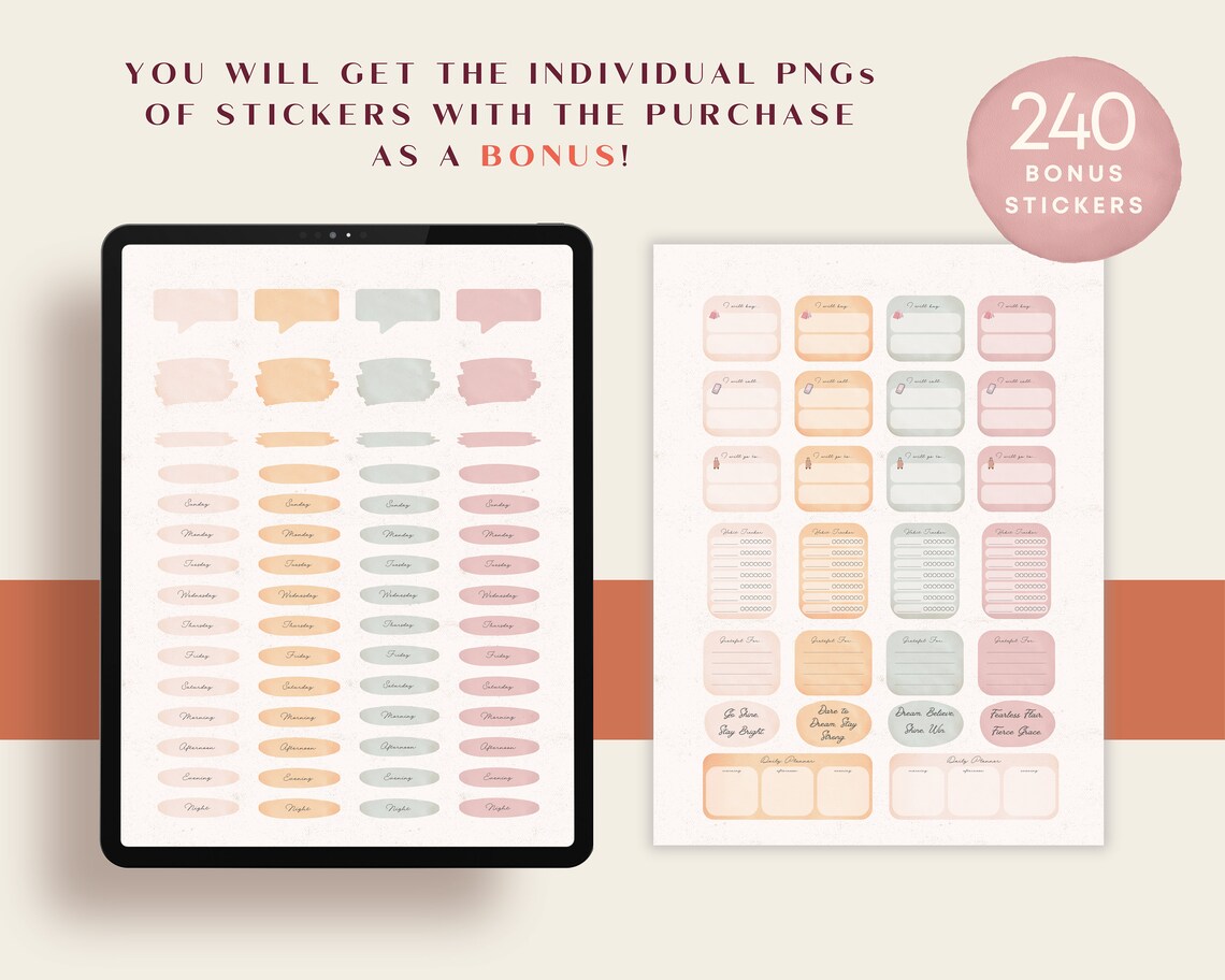 Gratitude Journal Printable Undated Hyperlinked Pages Daily iPad Pro ...