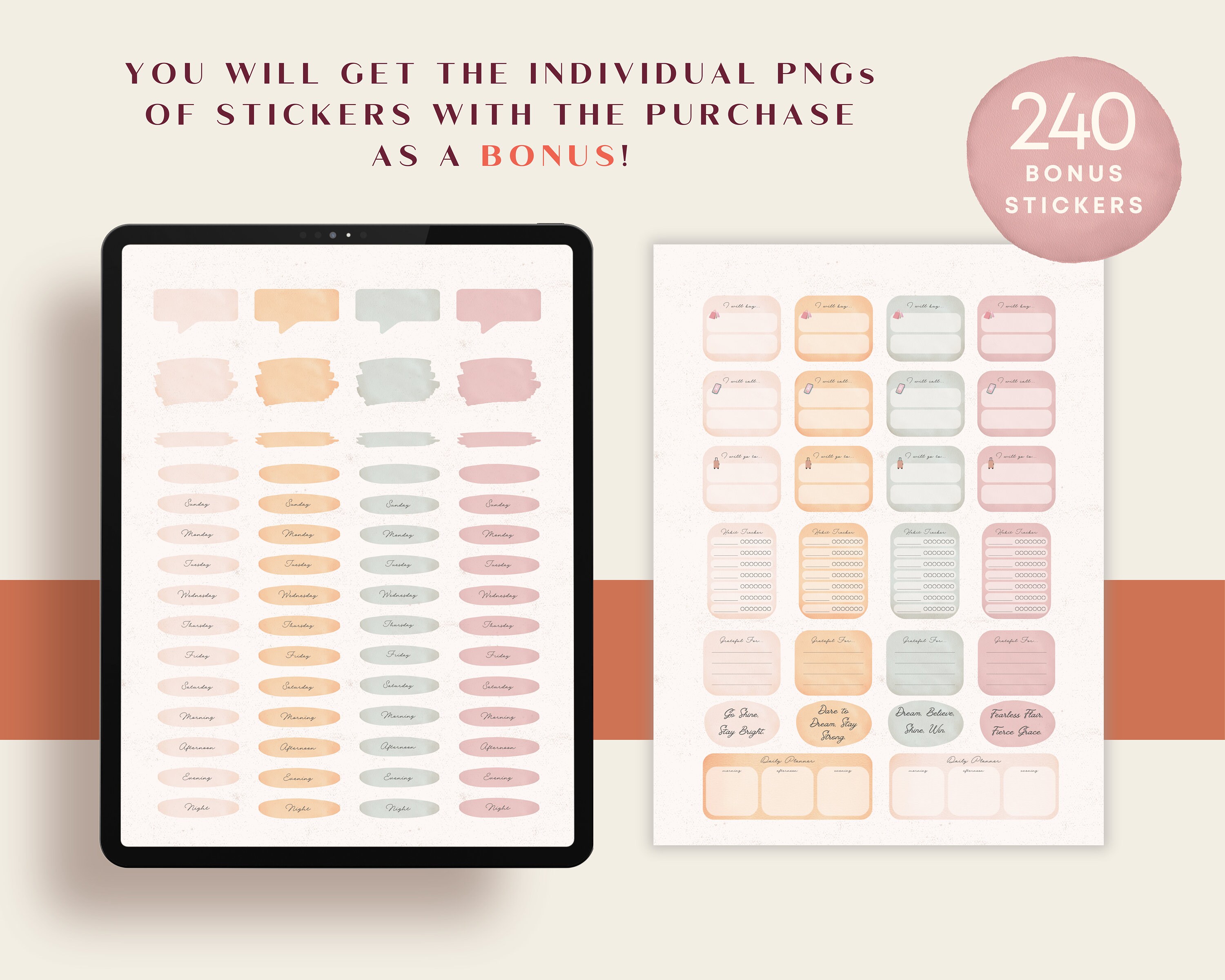 Gratitude Journal Printable Undated Hyperlinked Pages Daily iPad Pro ...