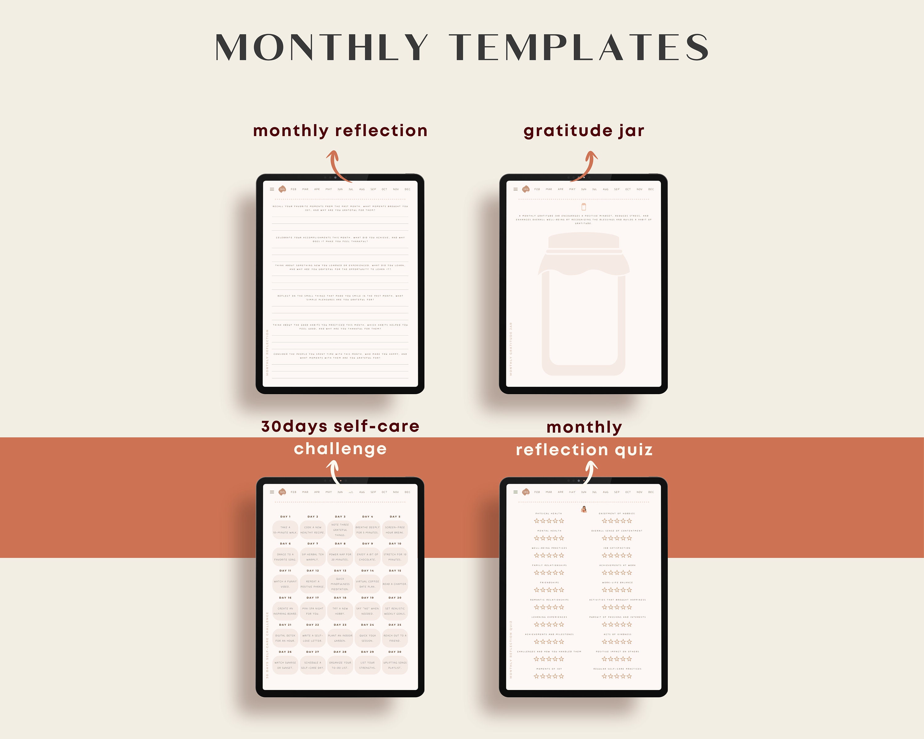 Gratitude Journal Printable Undated Hyperlinked Pages Daily iPad Pro ...