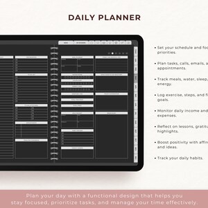 Dark Mode Digital Planner: All-in-one Life Planner, Goodnotes Template ...