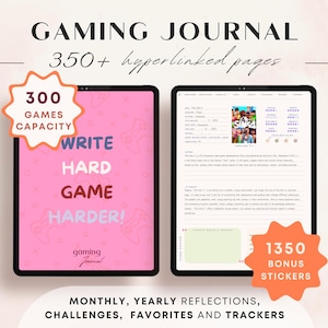 Gaming Journal for Video Games & Board Games, Digital Game Tracker With ...