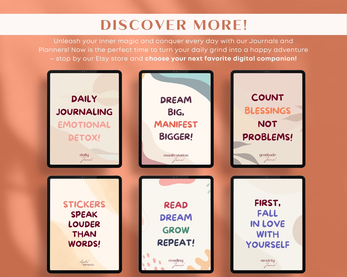 Gratitude Journal Printable Undated Hyperlinked Pages Daily iPad Pro ...