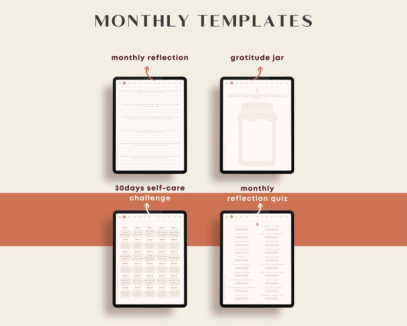 Gratitude Journal Printable Undated Hyperlinked Pages Daily iPad Pro ...