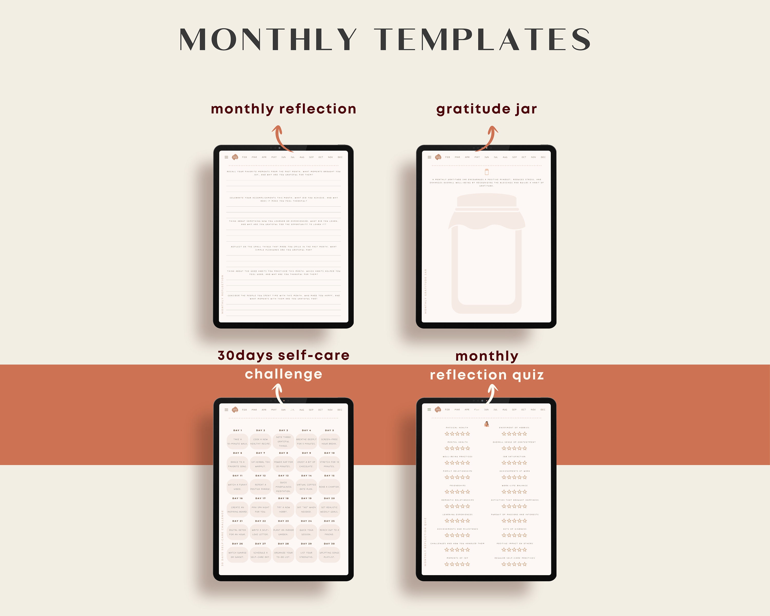 Gratitude Journal Printable Undated Hyperlinked Pages Daily iPad Pro ...