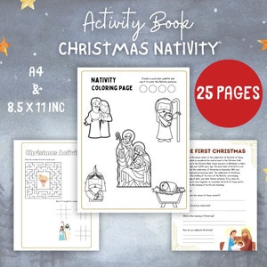 Nativity Activity Pages, Jesus Birth Coloring Book, Nativity Story and ...