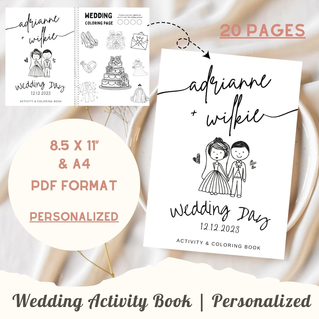 Personalized Wedding Activity Book for Kids, Custom Wedding Acitivity ...