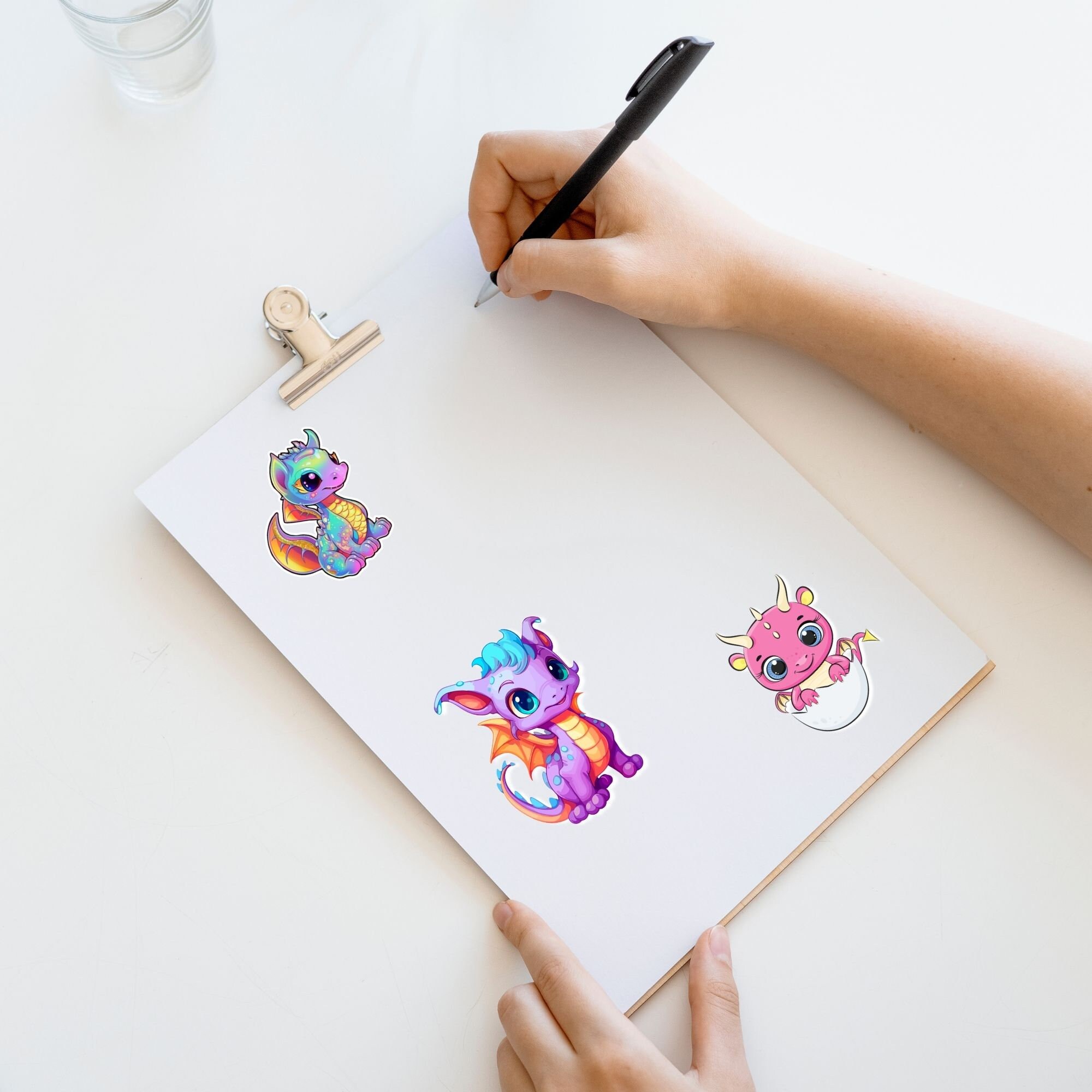 Cute Dragon Kids Printable Stickers, Baby Dragon Sticker Sheet ...