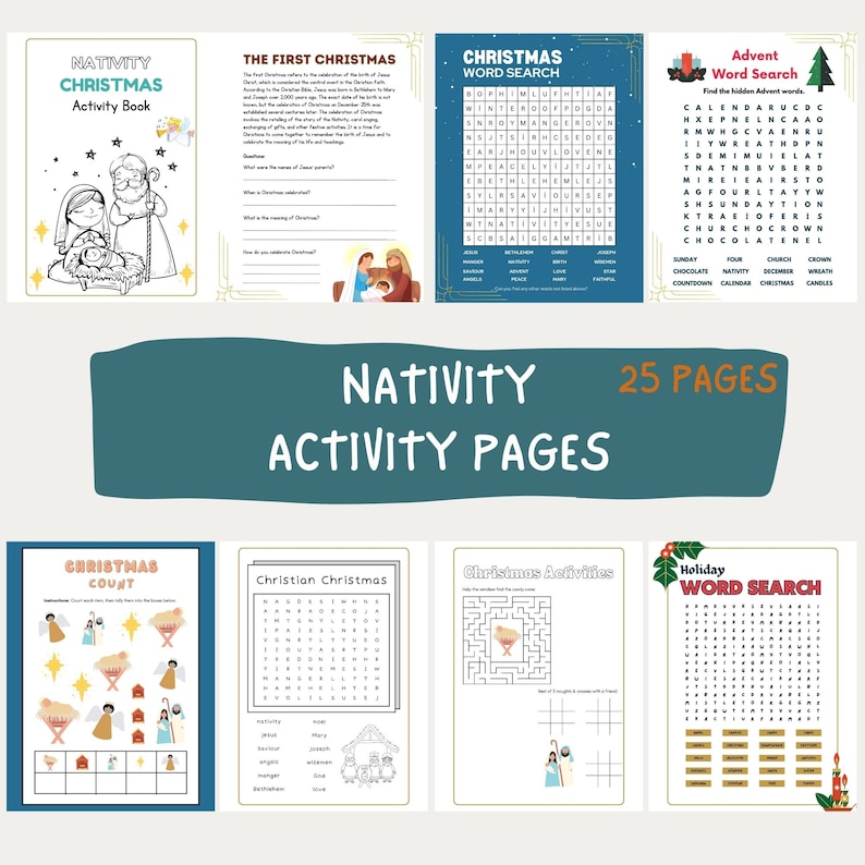 Nativity Activity Pages Jesus Birth Coloring Book Nativity - Etsy