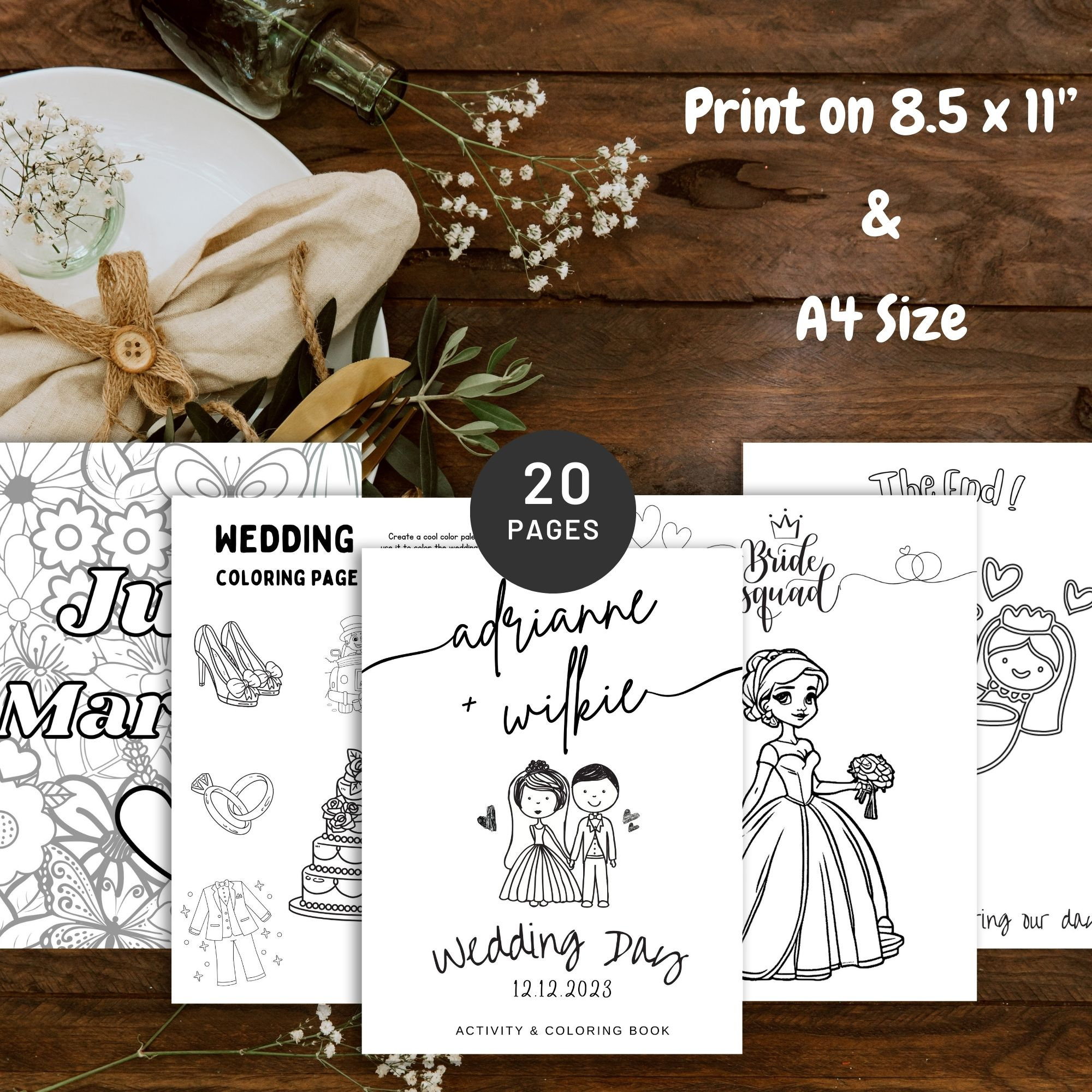 Personalized Wedding Activity Book for Kids, Custom Wedding Acitivity ...