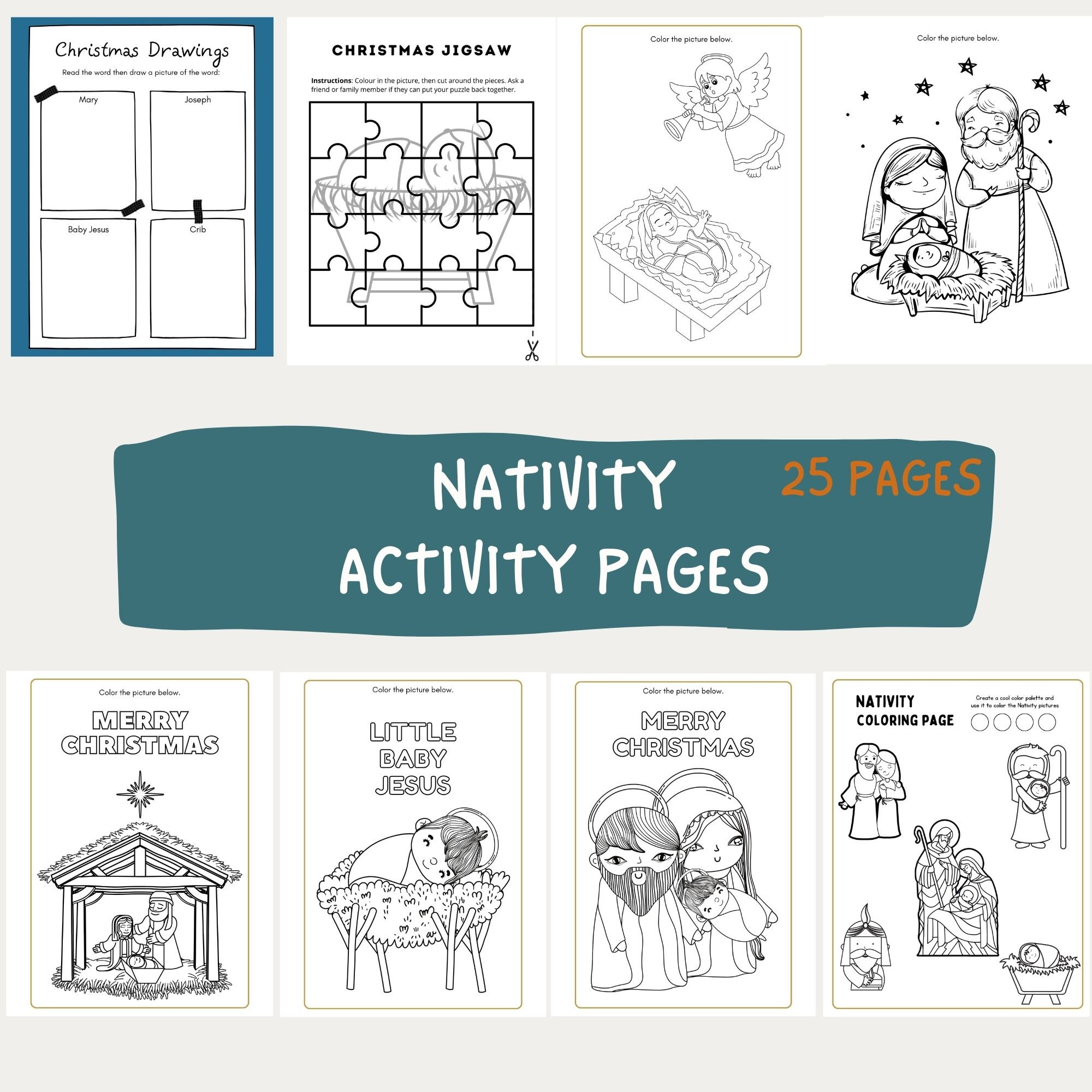 Nativity Activity Pages Jesus Birth Coloring Book Nativity - Etsy
