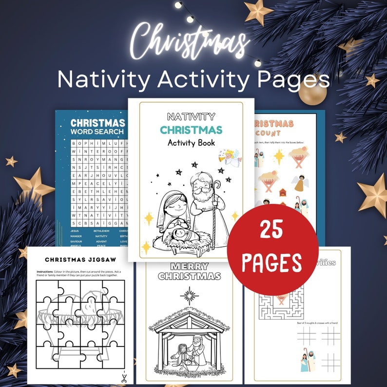 Nativity Activity Pages Jesus Birth Coloring Book Nativity - Etsy