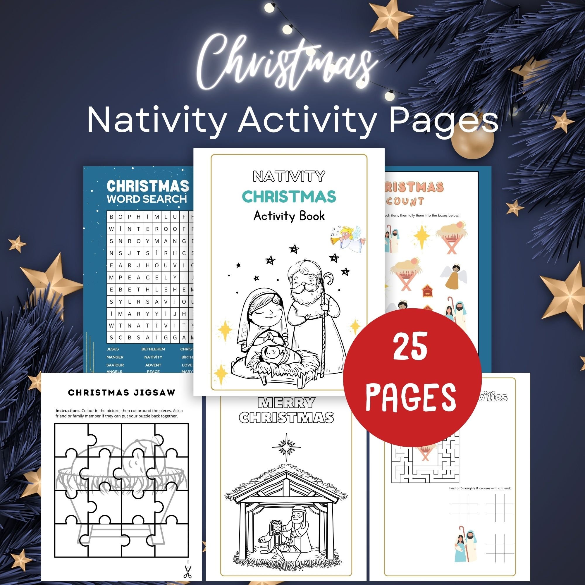 Nativity Activity Pages Jesus Birth Coloring Book Nativity - Etsy