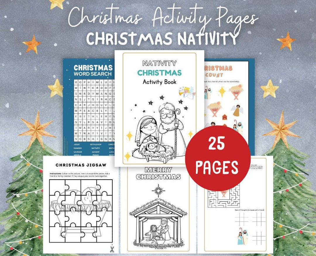 Nativity Activity Pages, Jesus Birth Coloring Book, Nativity Story and ...
