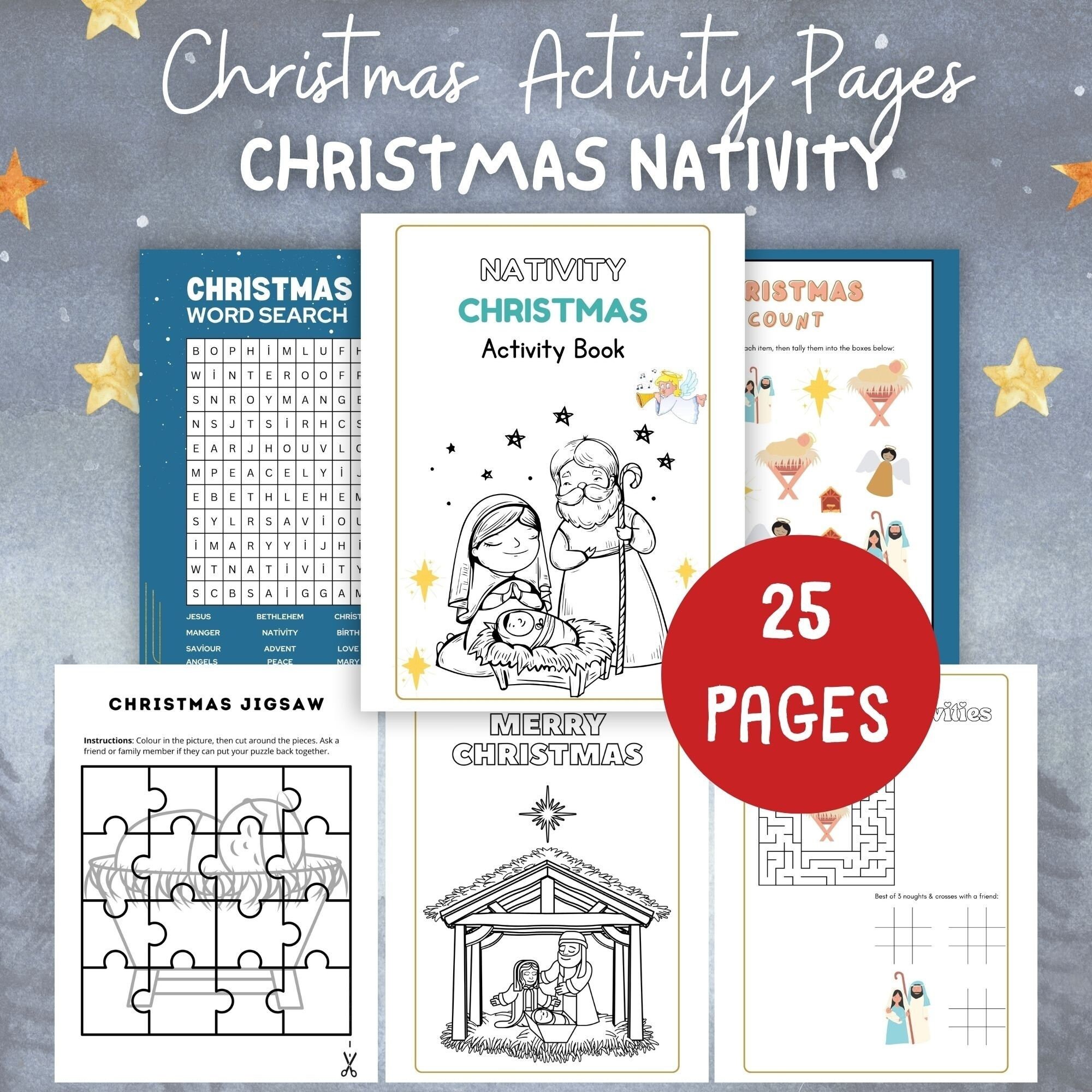 Nativity Activity Pages Jesus Birth Coloring Book Nativity - Etsy