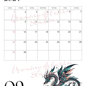 Printable Monthly Calendar 2024 With Notes Section, Beautiful Boho ...