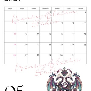 Printable Monthly Calendar 2024 With Notes Section, Beautiful Boho ...