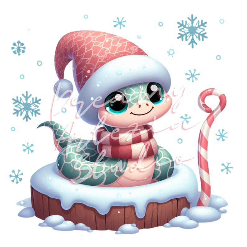 Whimsical Winter Snakes Clipart - Cute Cartoon Boho Style Illustrations ...