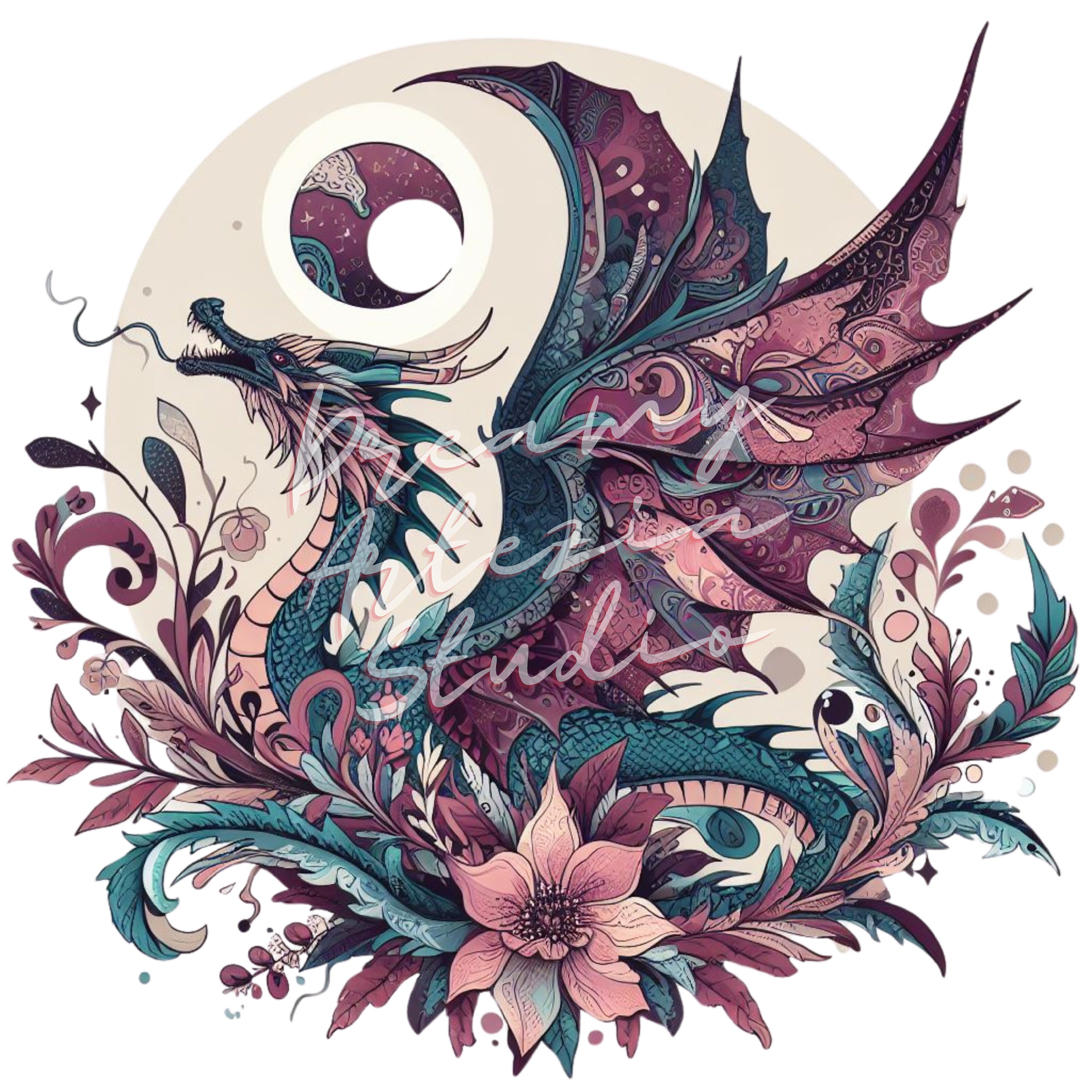 Boho Gothic Dragon Clipart Bundle - Set of 13 PNG Illustrations - Etsy