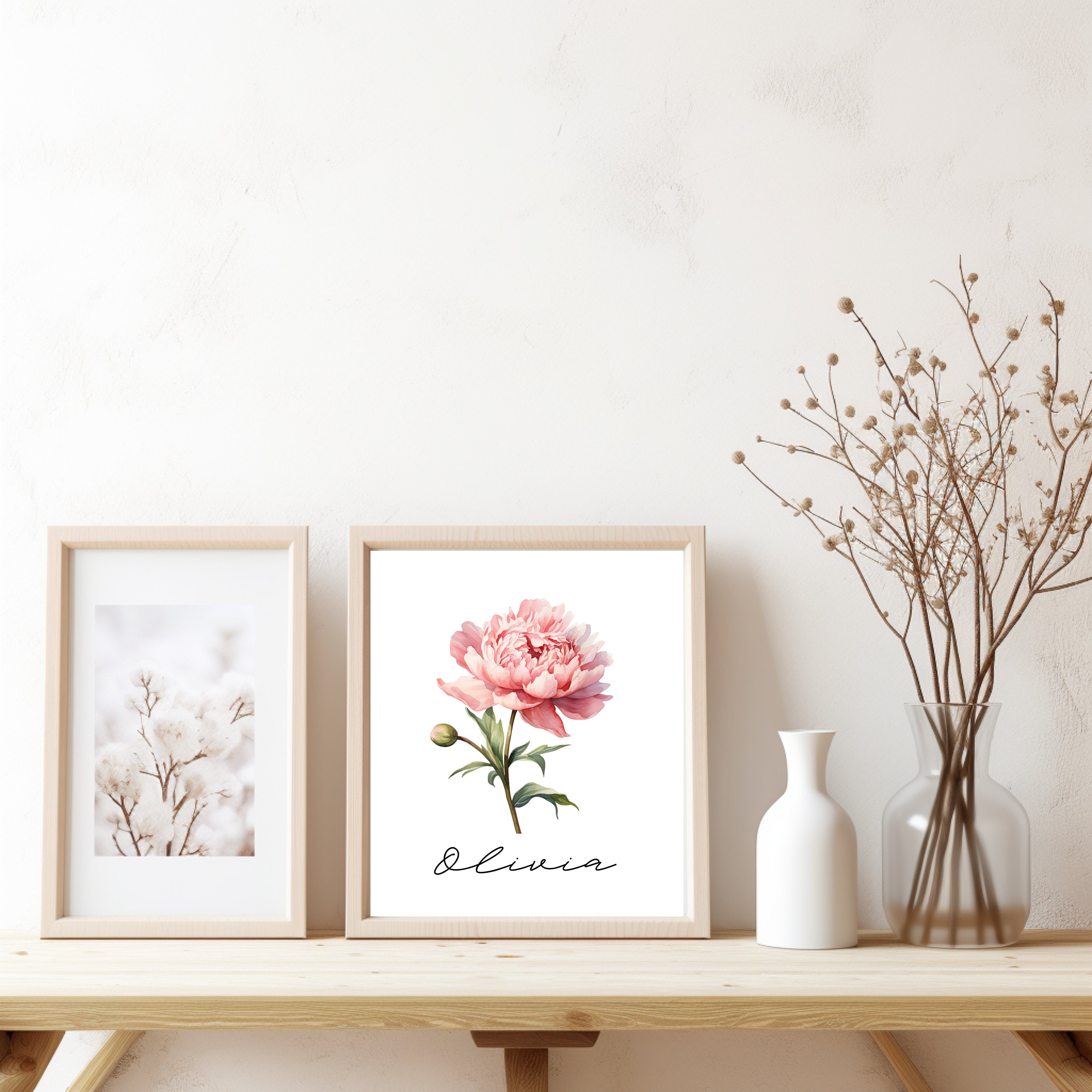 Watercolor Birth Month Flower Kit 47 Watercolor Floral PNG Clipart Set ...