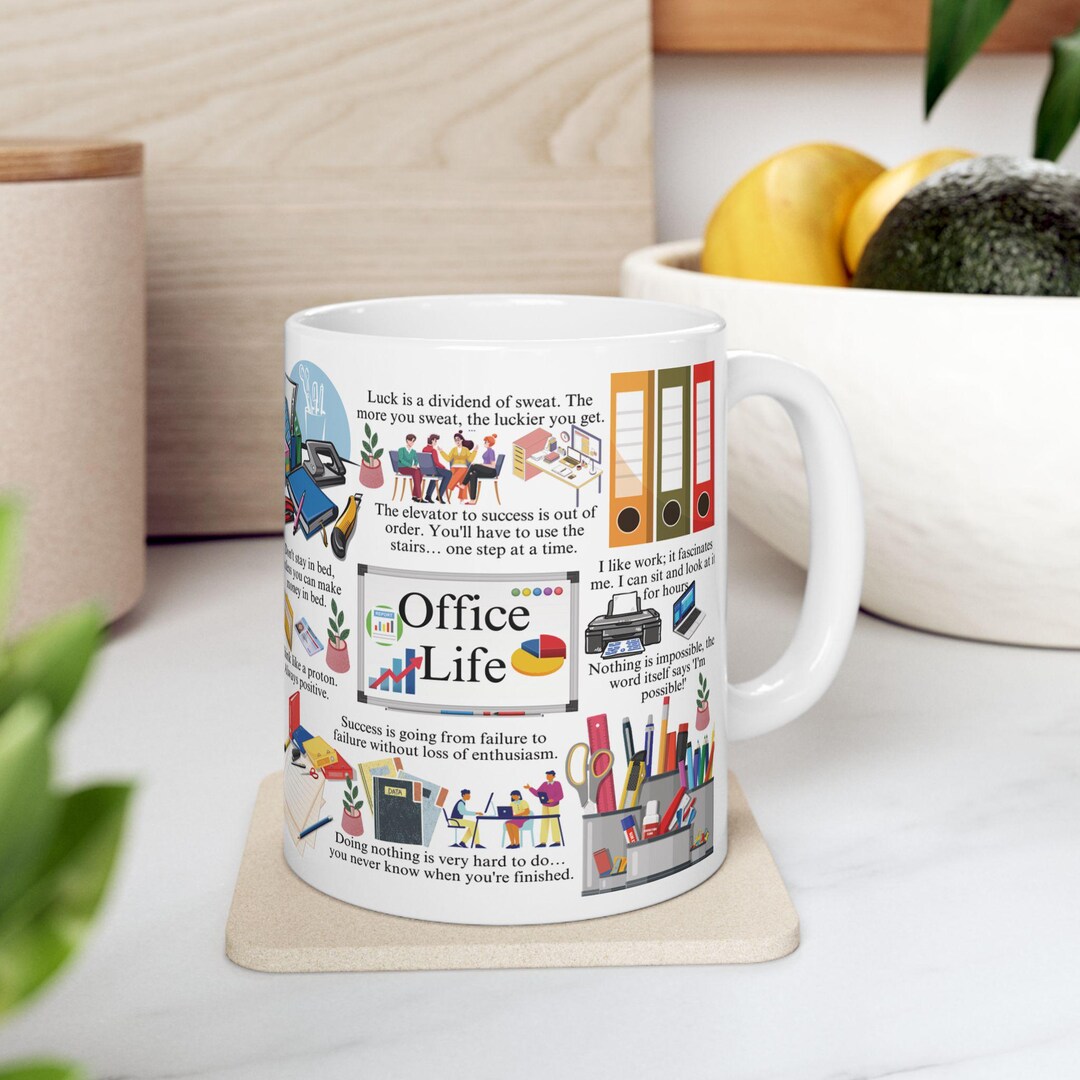 Office Life Mug | Funny Work Quotes Coffee Cup | Corporate Desk Gift ...