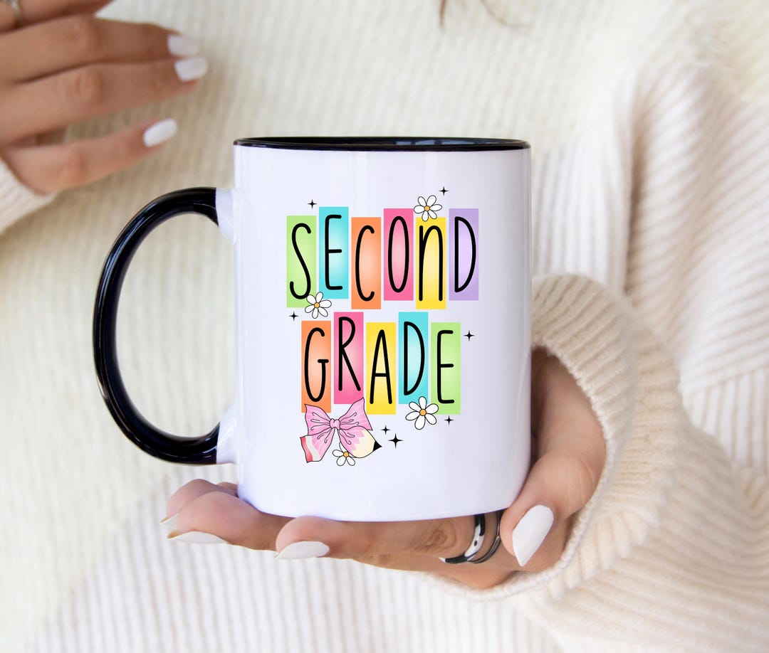 Second Grade Teacher Mug | Cute Classroom Coffee Cup | Fun Teacher Gift ...