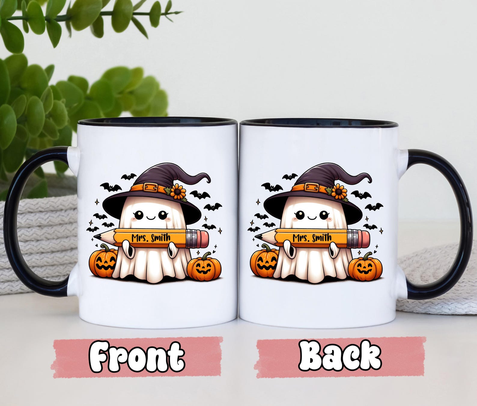 Personalized Halloween Teacher Mug | Cute Ghost Teacher Coffee Cup ...