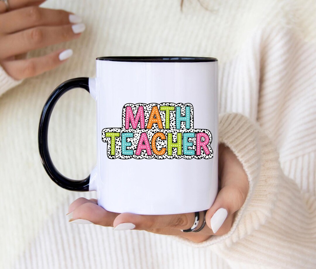 Math Teacher Mug: Colorful Classroom Gift - Etsy