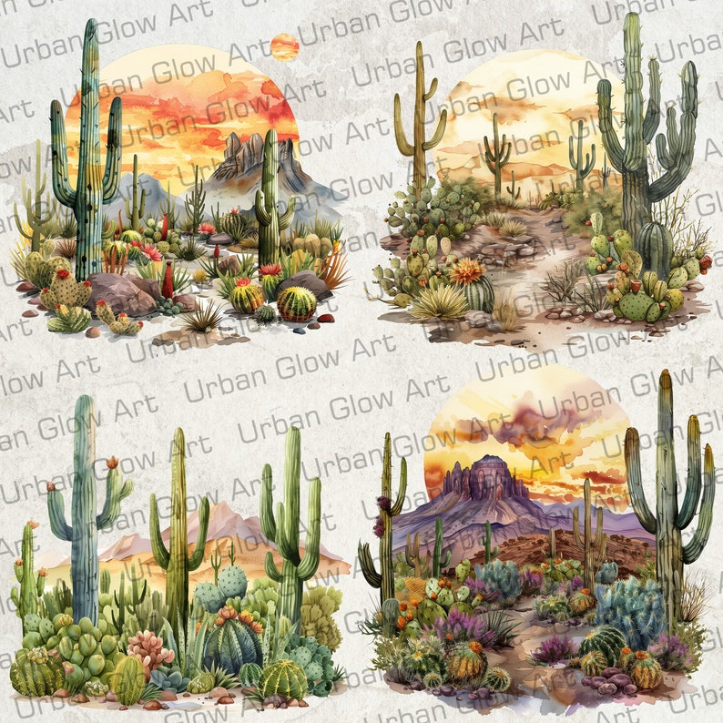 17 Watercolor Arid Desert Clipart, HQ Files PNG'S Desert Landscape ...
