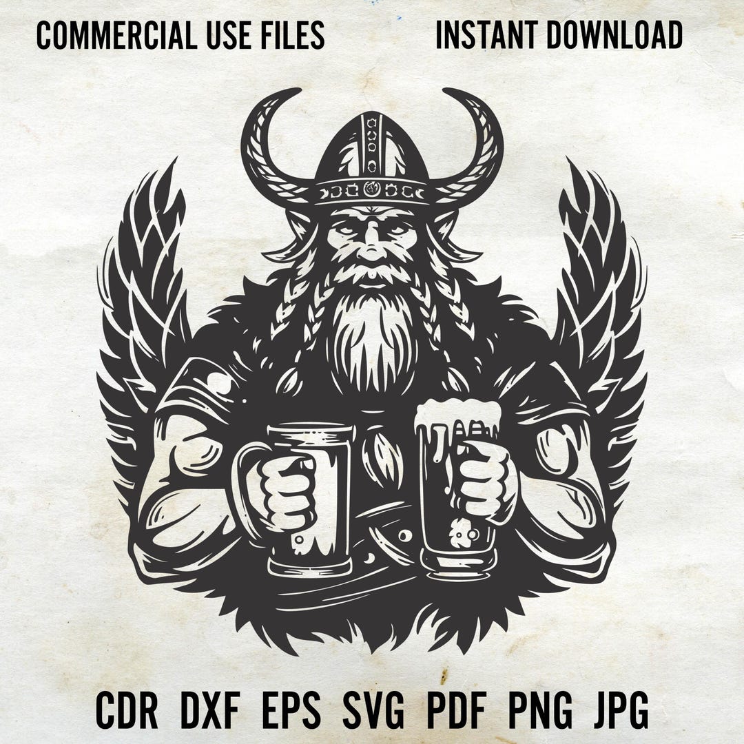Viking With Beer SVG, Odin Portrait, SVG Jpg Png, Odin T-shirt Design ...
