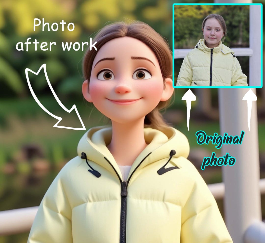 Pixar Style Portrait From Photo, Cartoon Digital Custom Portrait, Pixar ...