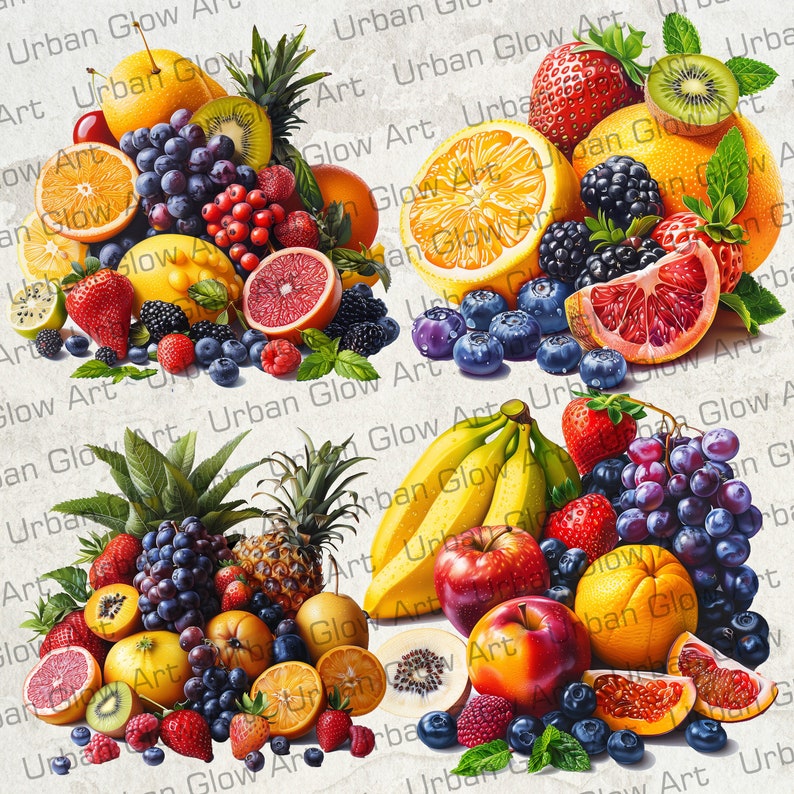 22 Watercolor Fruits Clipart, Fruits Illustrations, Fruits Plate PNG ...