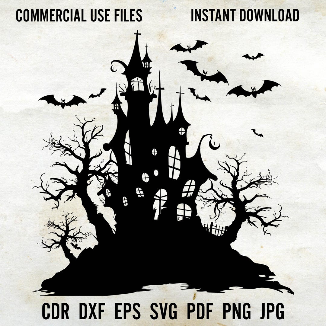 Haunted House SVG, Haunted House Vector Files, Haunted House Clipart ...