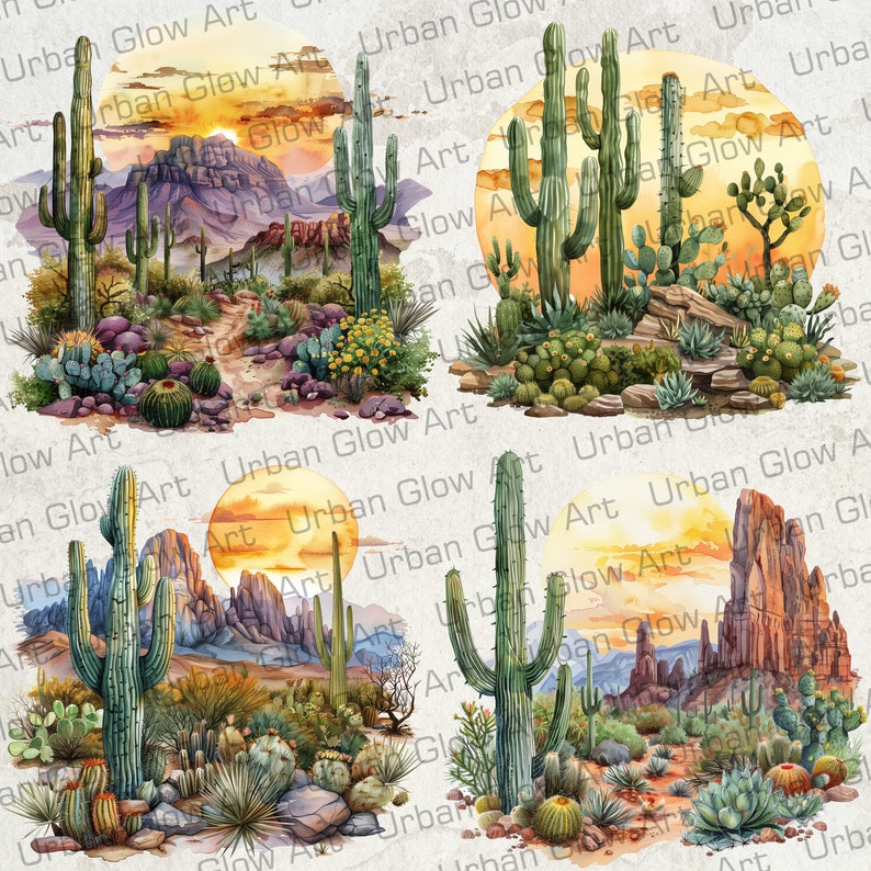 17 Watercolor Arid Desert Clipart, HQ Files PNG'S Desert Landscape ...