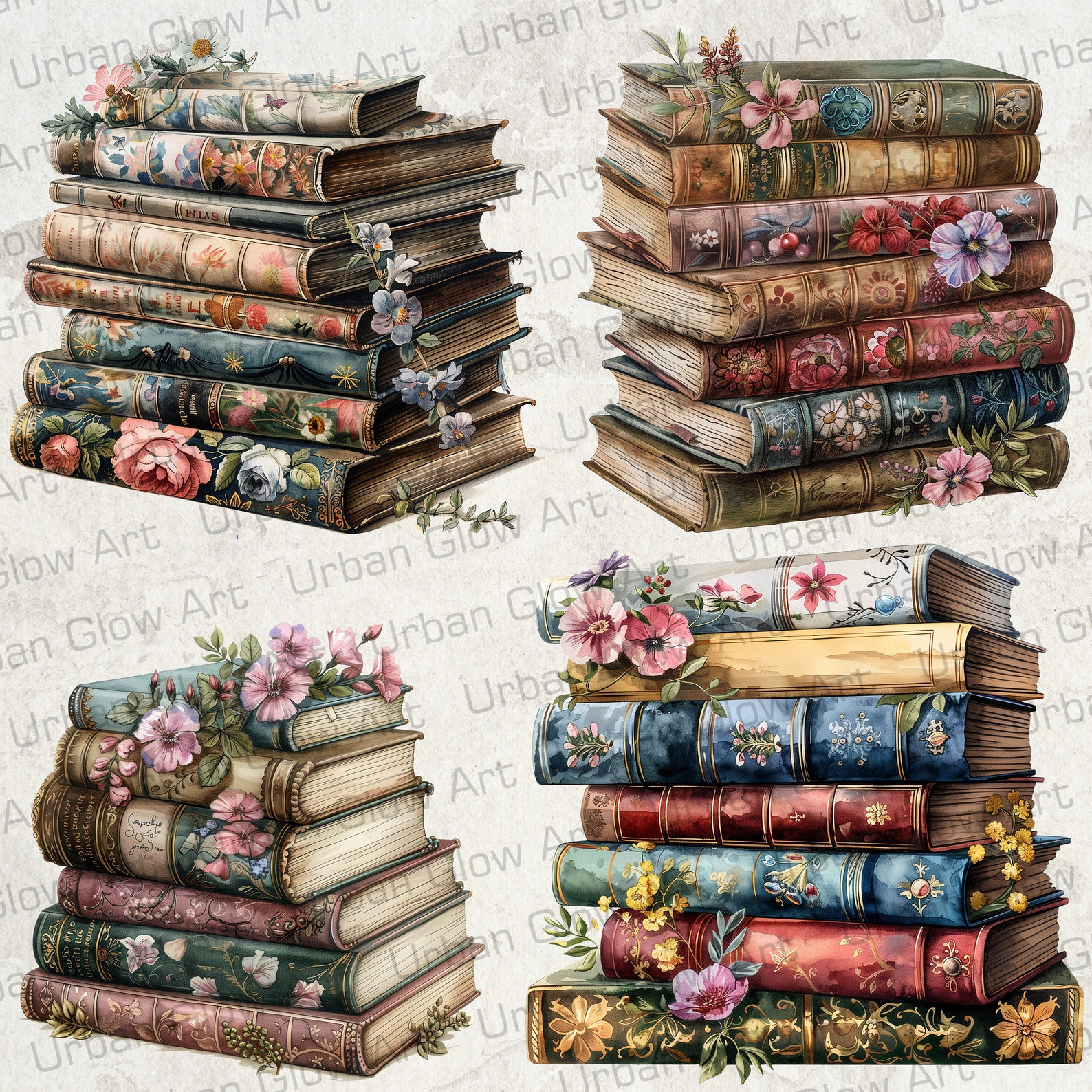 Vintage Books Clipart, 17 High Quality Jpgs, Nursery Art, Instant ...