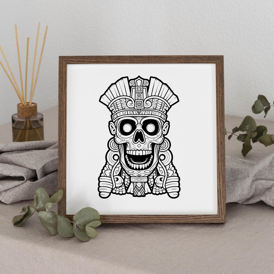 Aztec Skull Mask SVG Vector Mask PNG Digital File, Vector Graphic ...