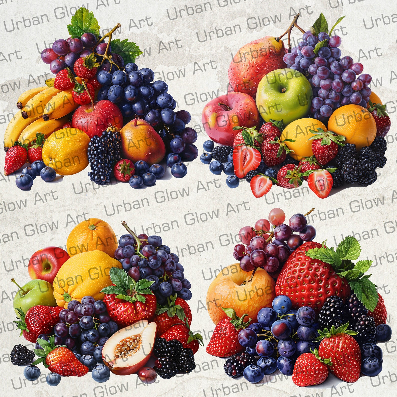 22 Watercolor Fruits Clipart, Fruits Illustrations, Fruits Plate PNG ...