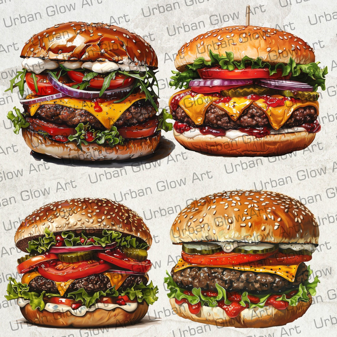 Burgers PNG, Watercolor Burgers Clipart, 12 Food PNG Images,high ...