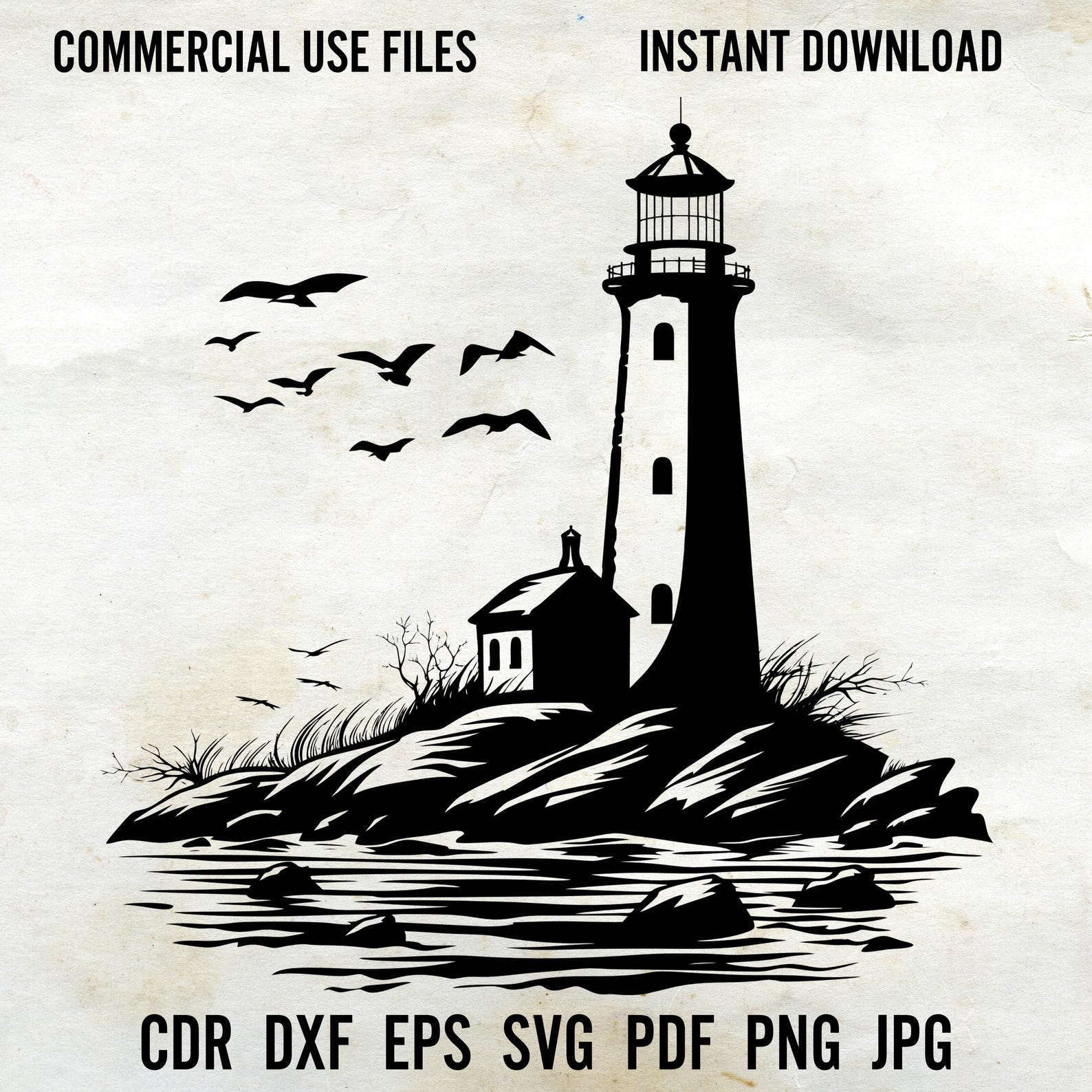 Lighthouse Svg File, Lighthouse Silhouette, Ocean Lighthouse SVG ...