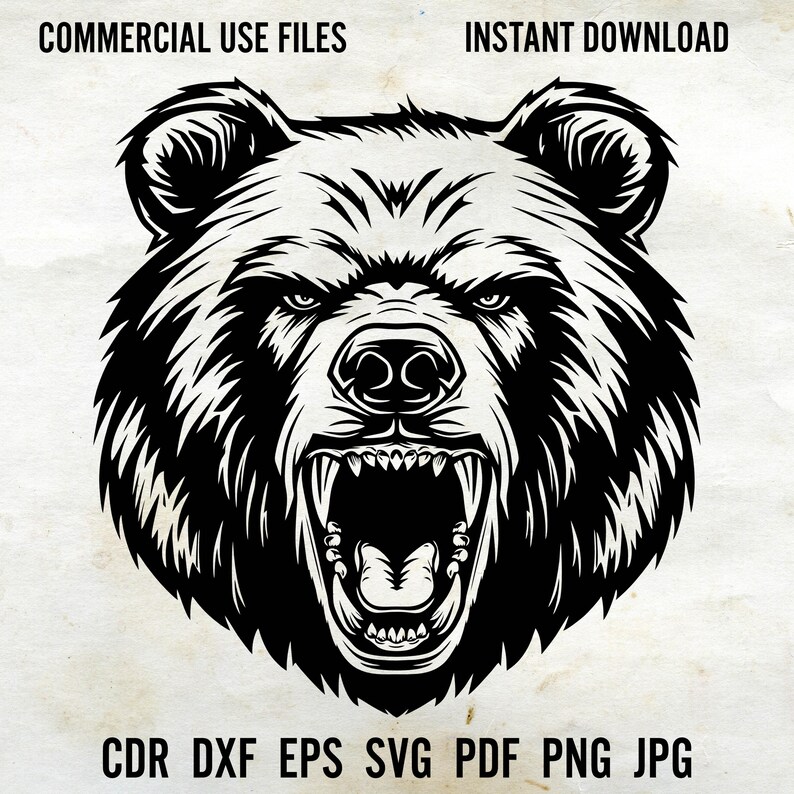 Grizzly Bear Svg, Bear Face Svg, Brown Bear, Black Bear, Bear Cut File ...