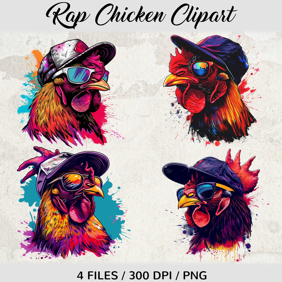Rap Chicken Png Sublimation Design, Funny Chicken Png, T-shirt Chicken ...