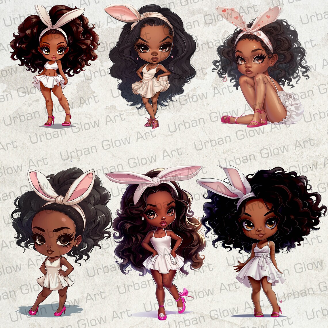 Chibi Afro Girl Clipart, Cute Afro Girl PNG, Lovely Afro Girl ...