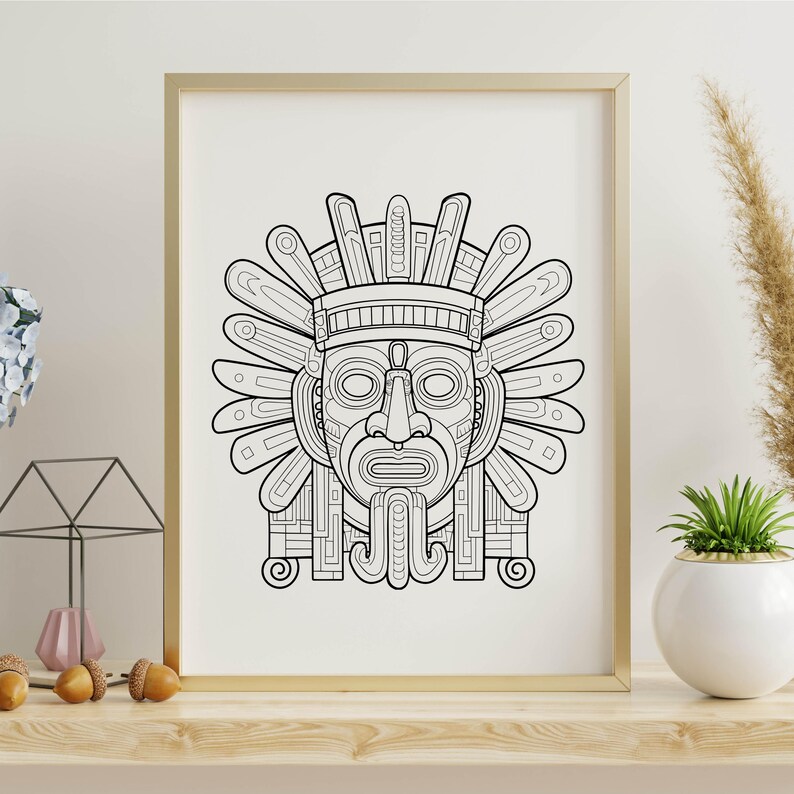 Aztec Mask Vector SVG Vector Mask PNG Digital File, Vector Graphic ...