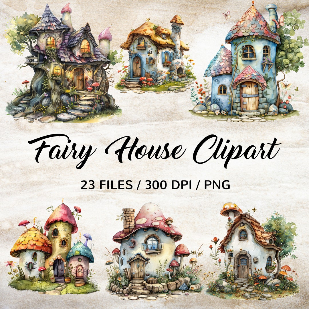 16 Fairy House Clipart PNG, Fairy Clipart, Fairy House, Digital Planner ...