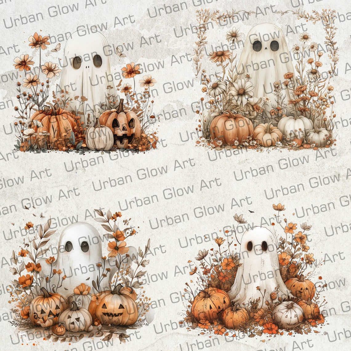 Halloween PNG, Cite Spooky Ghost, Autumn Sublimation Design, Fall Png ...