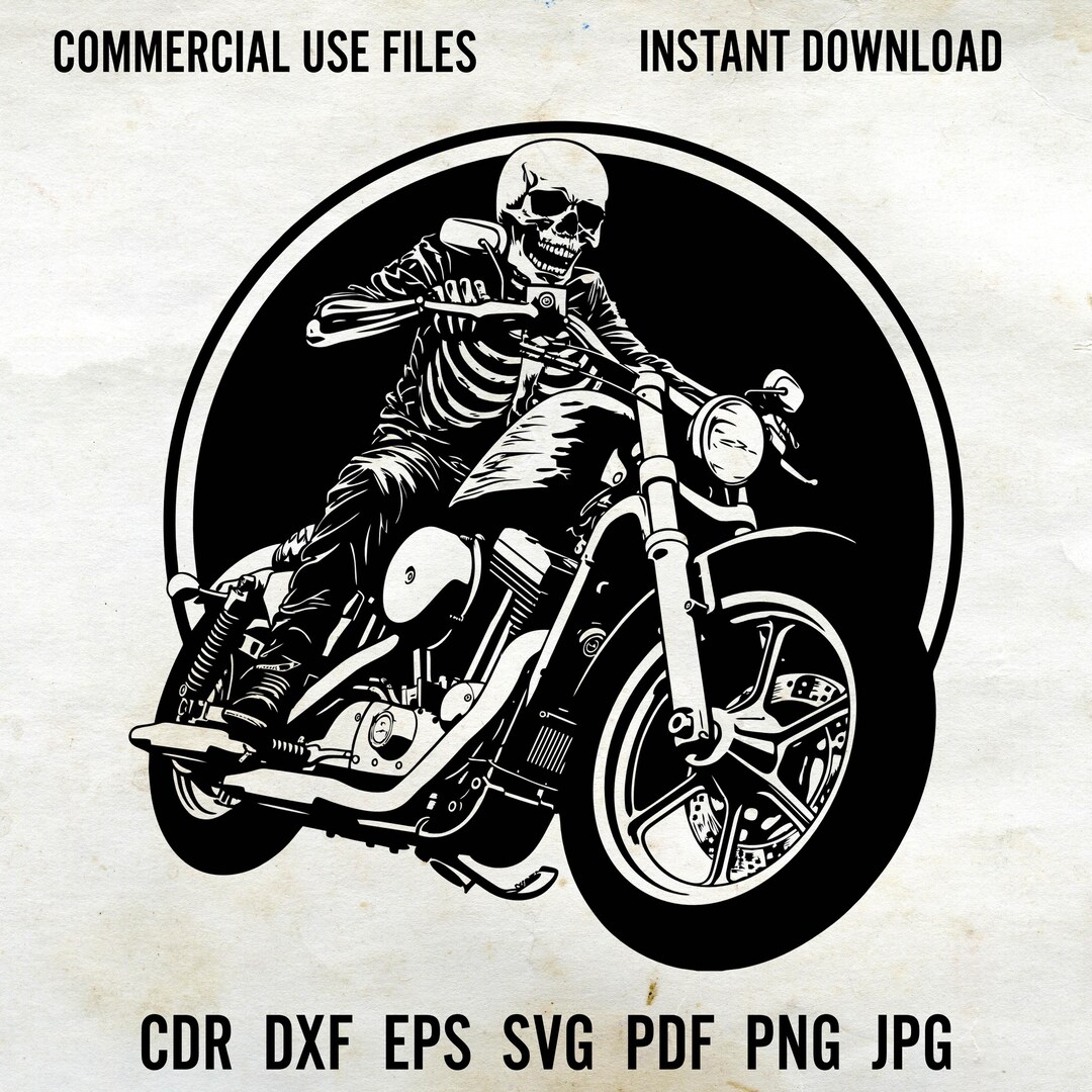 Skeleton Biker SVG, Motorcycle Rider, Silhouette Svg, Png, Psd, Jpdf ...