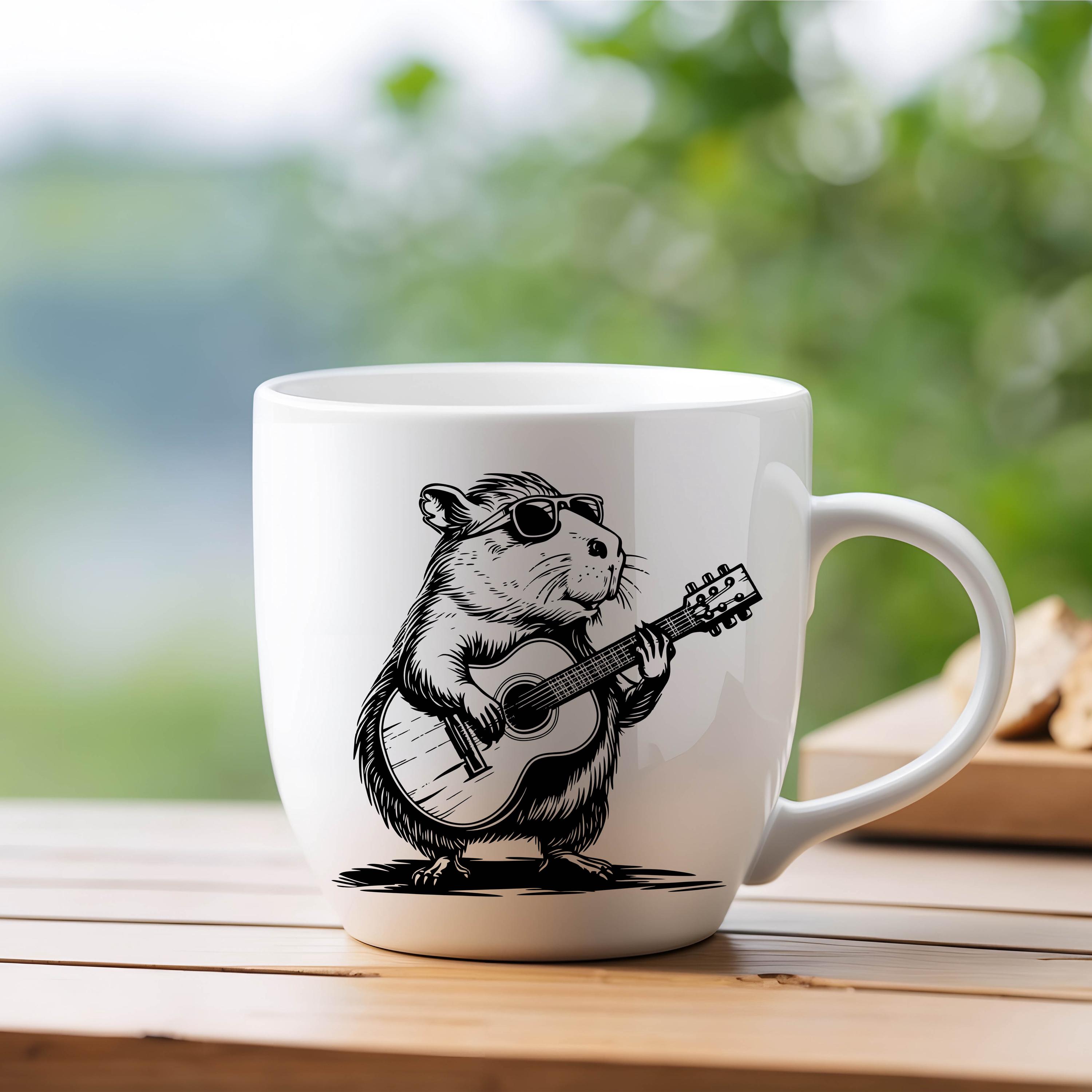 Capybara Svg, Cute Capybara Svg, Capybara and Guitar Dxf, Eps, Ai, Png ...